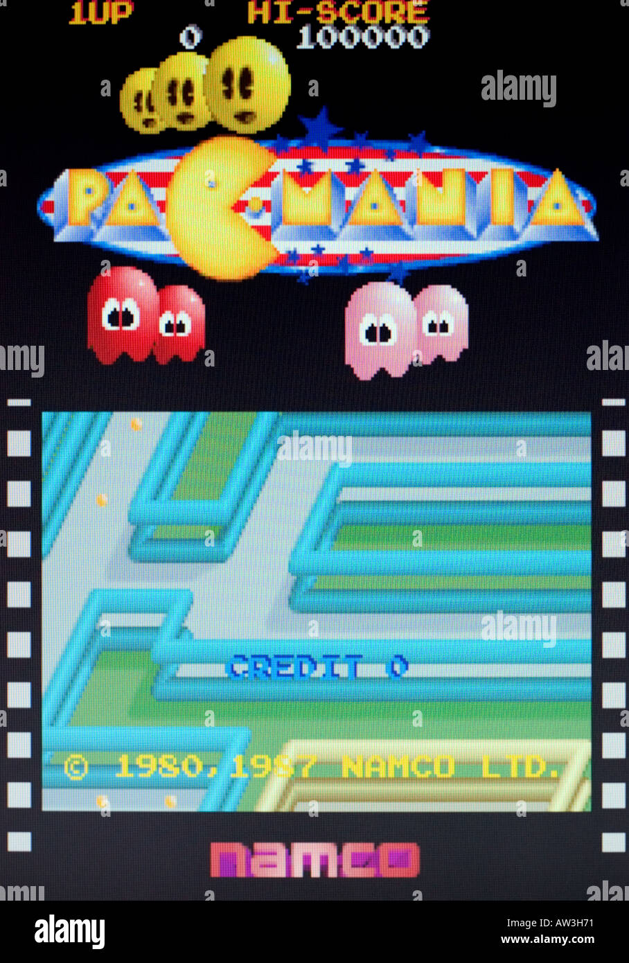 Pac Mania Pacmania Namco 1987 Vintage arcade videogame screen shot ...