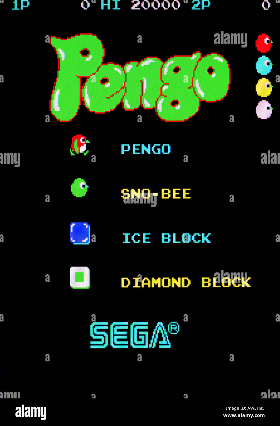 Pengo Sega 1982 Vintage arcade videogame screen shot - EDITORIAL USE ...
