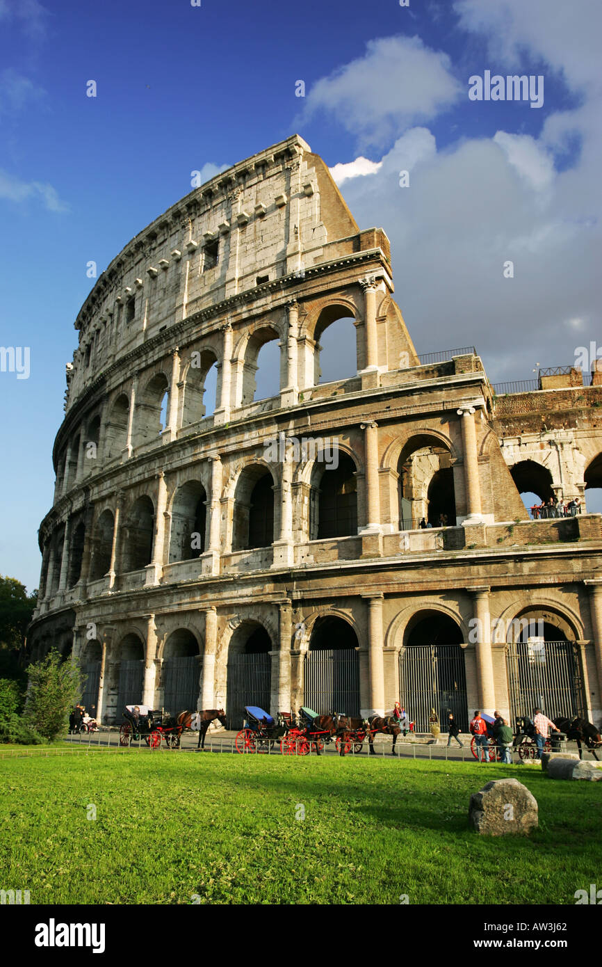 Iconic view of the Colosseum in ancient Rome, popular landmark tourist ...