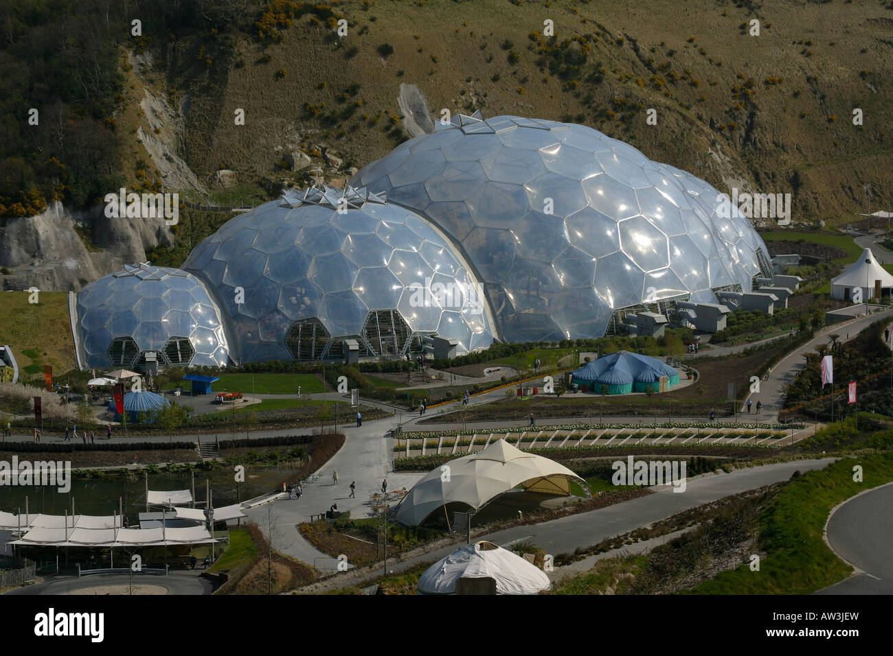 Eden Project, St Austell, Cornwall. Biodome, Greenhouse with tropical ...