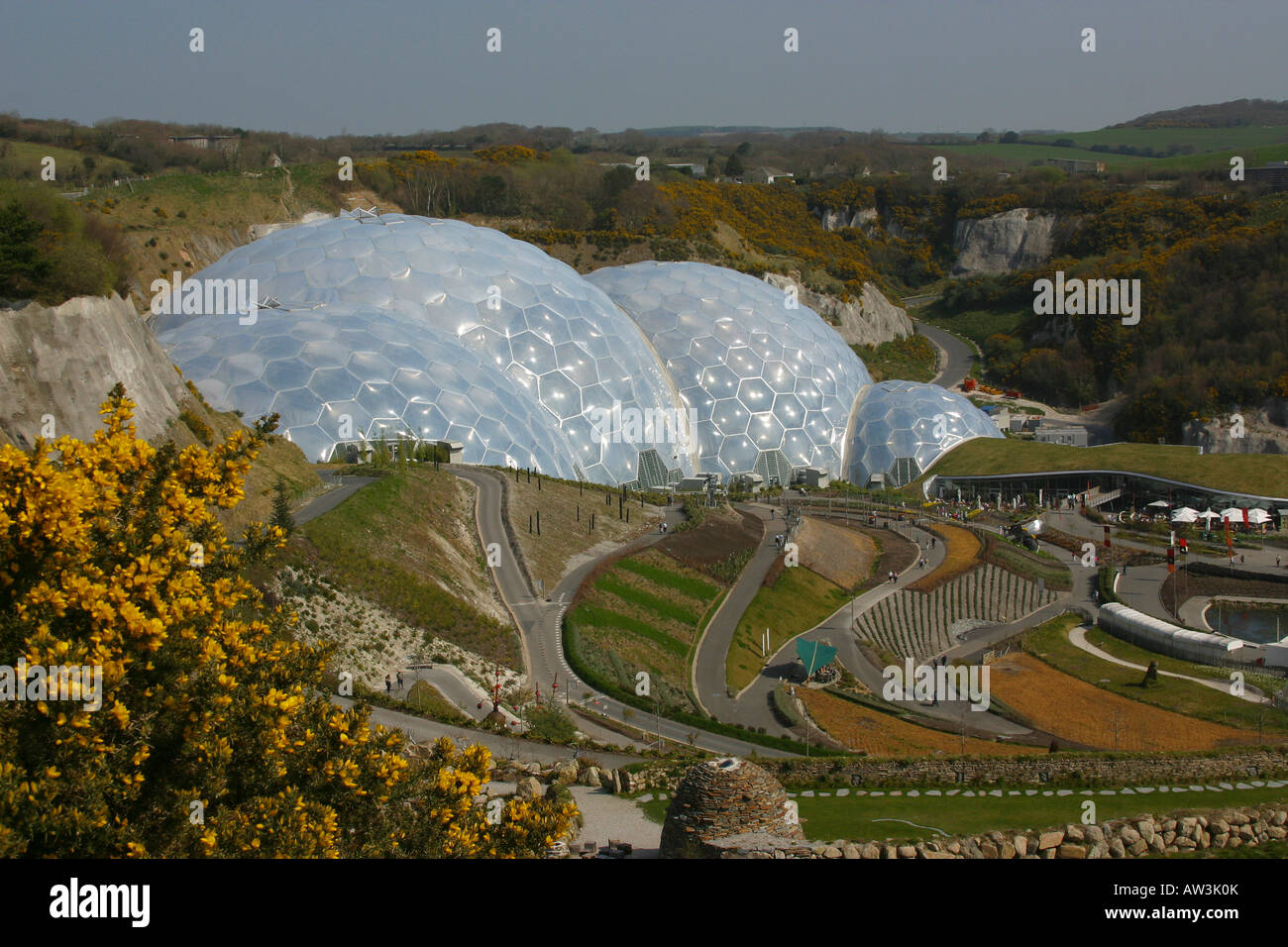 Eden Project, St Austell, Cornwall. Biodome, Greenhouse with tropical ...