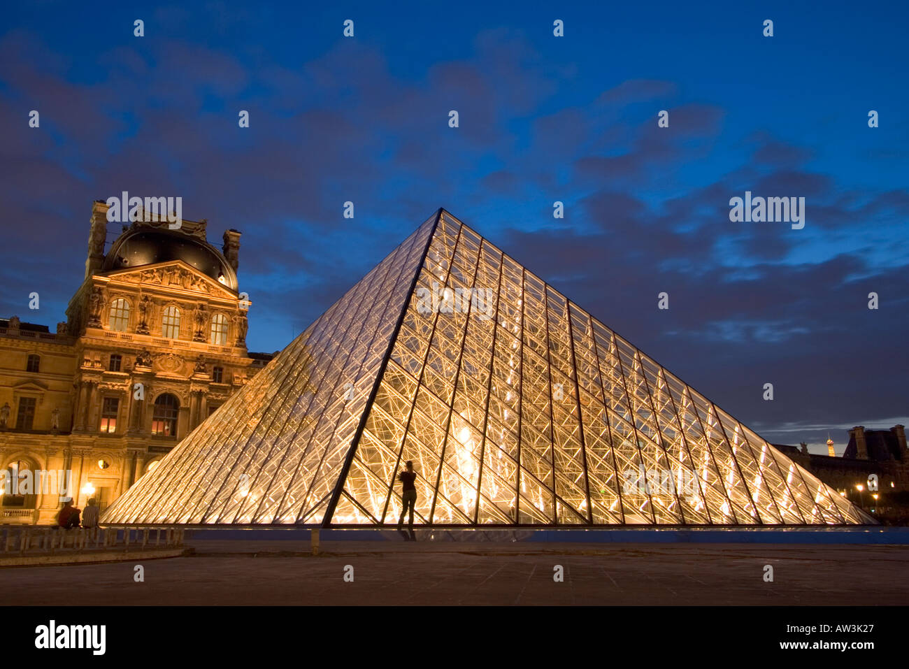 The Louvre and pyramid in Paris, France Stock Photo - Alamy