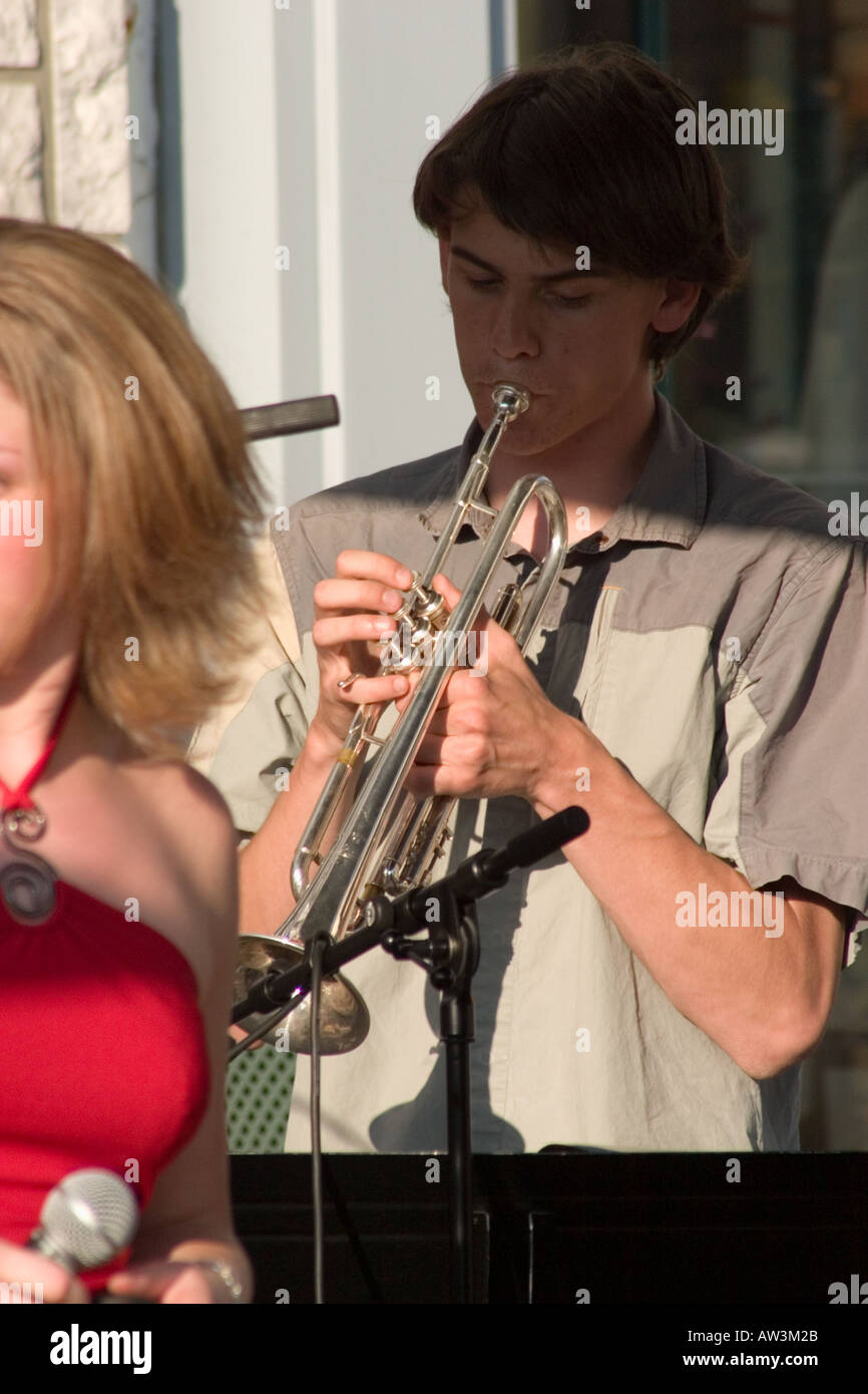 Trumpet player in brass band hi-res stock photography and images - Alamy