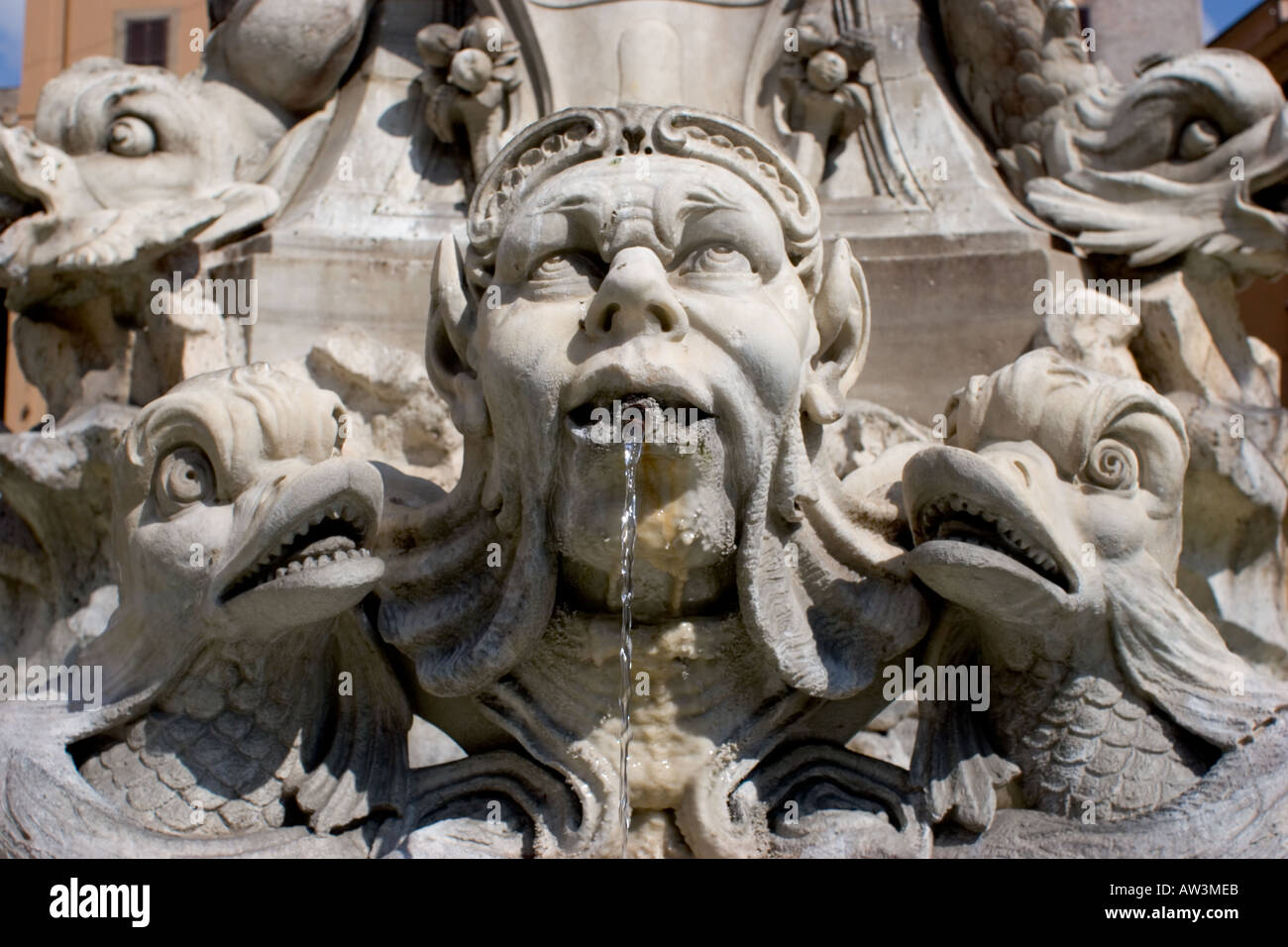 Italian water fountain, Rome Stock Photo - Alamy
