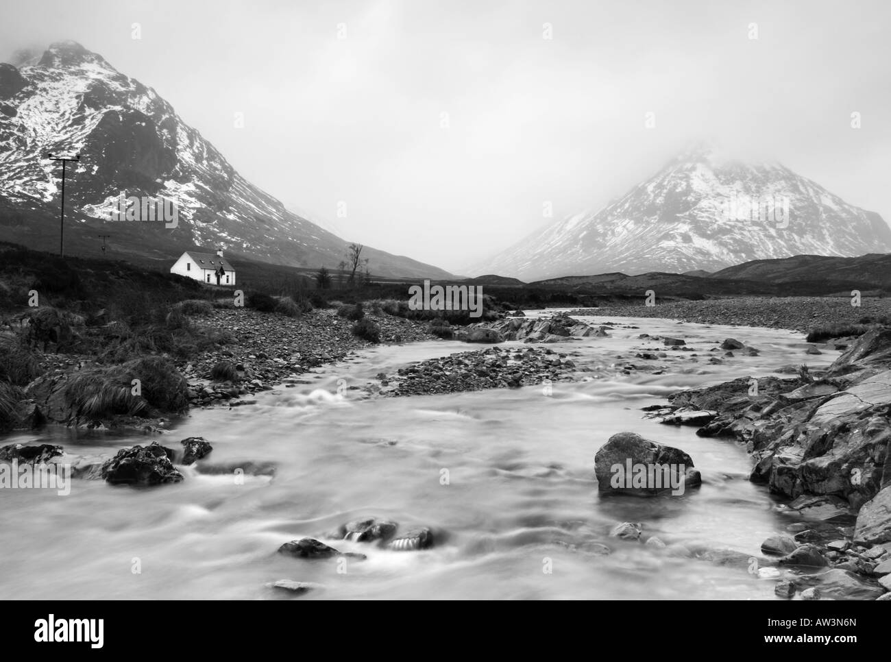 Remote cottage, Rannoch Moor, Scotland, UK Stock Photo - Alamy