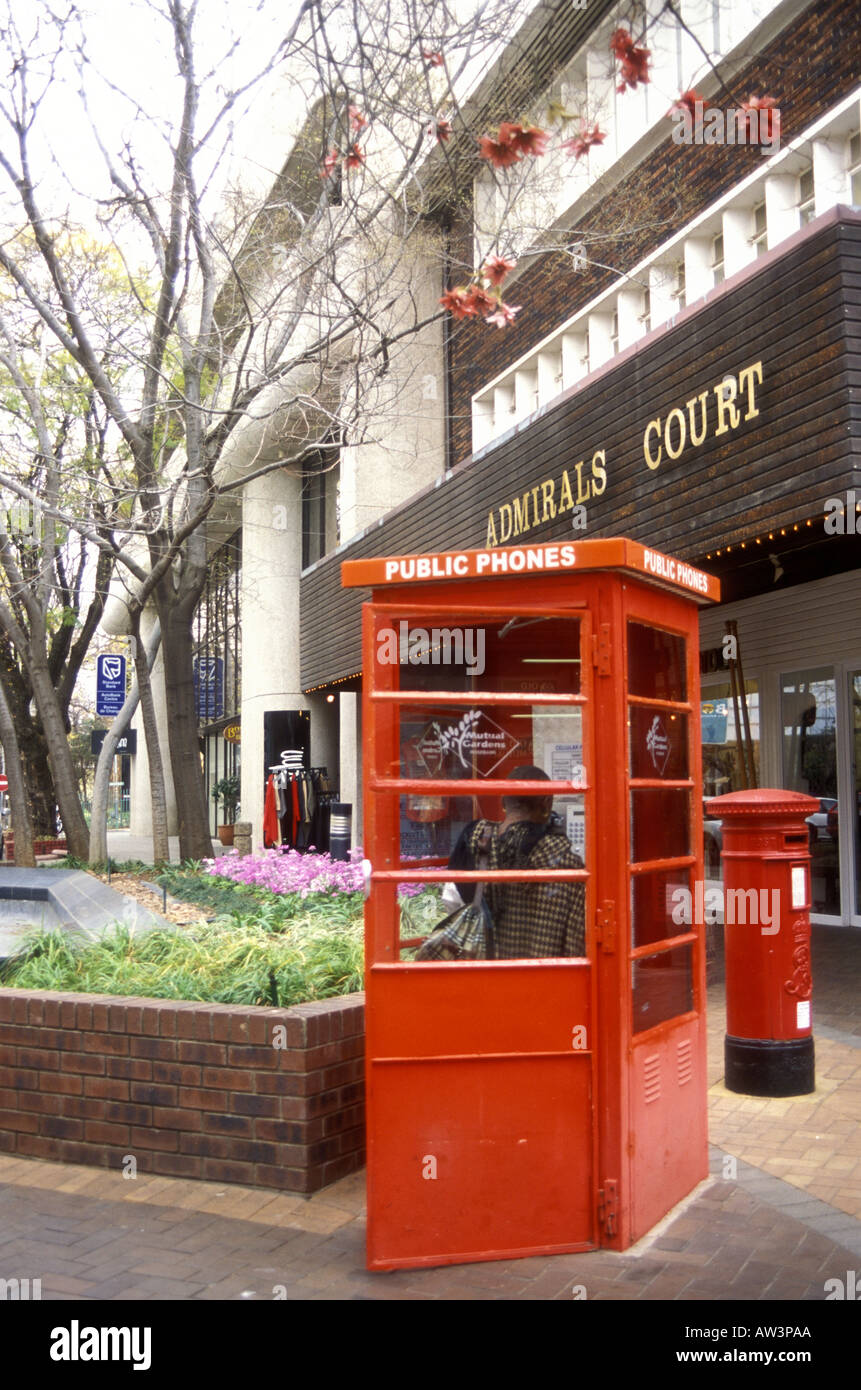 Telephone kiosk and historic British Post Box Rosebank shopping mall ...