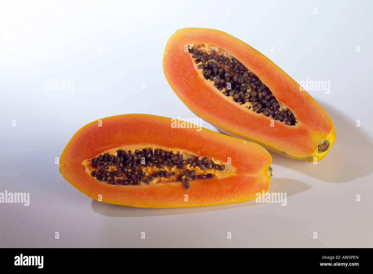 cut out of papaya Stock Photo - Alamy