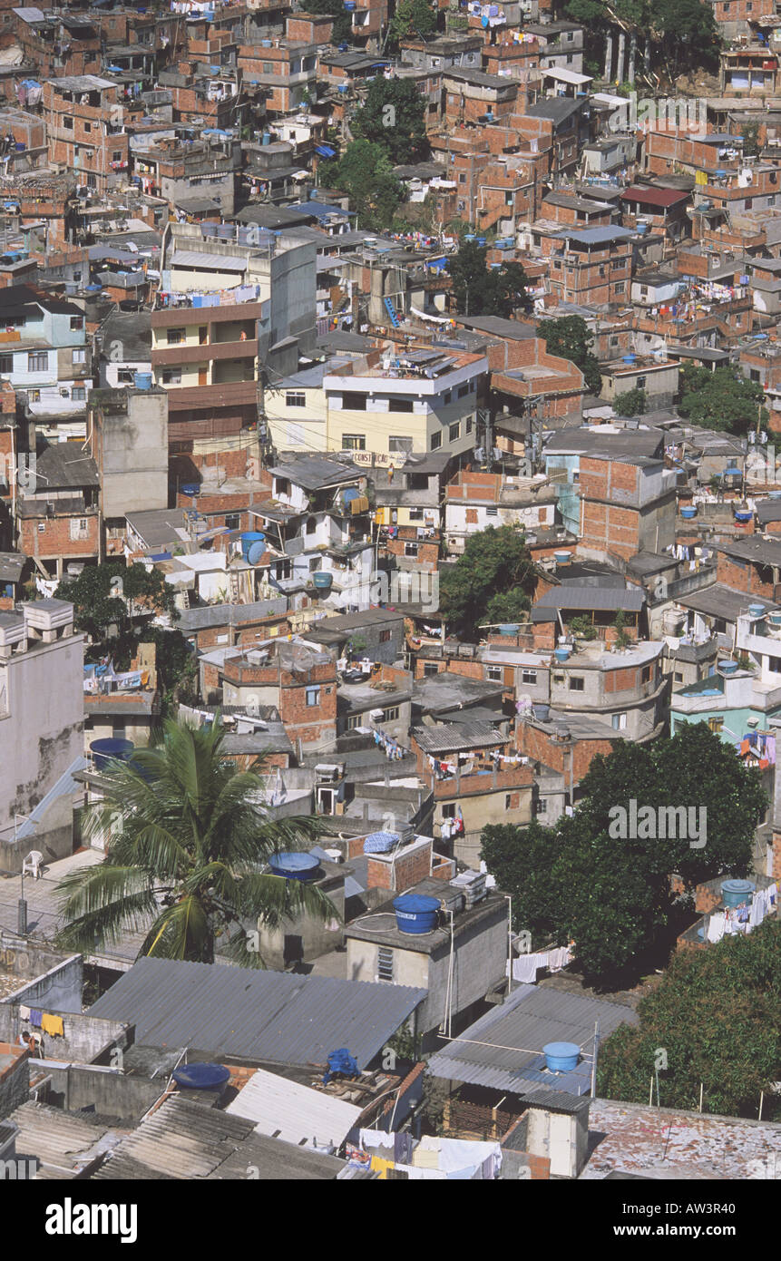View of the poor housing and infrastructure of Rio de Janeiro's most ...