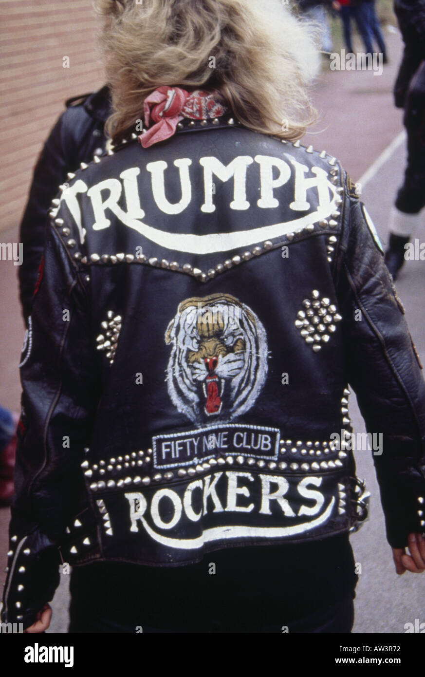TEENAGE ROCKERS Decorated biker jacket in London Stock Photo - Alamy