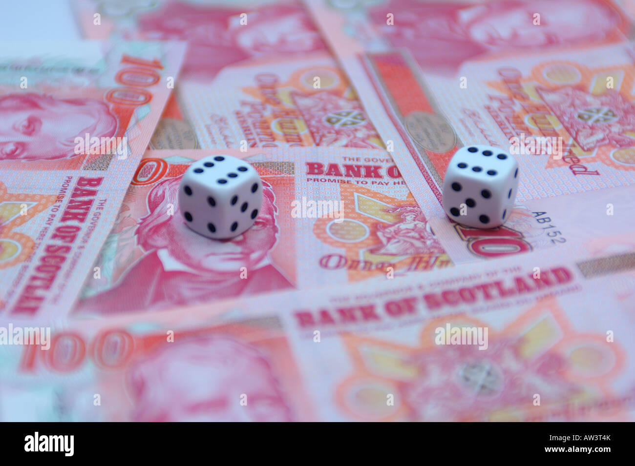 Bank of Scotland 100 notes dice March 2008 Stock Photo - Alamy