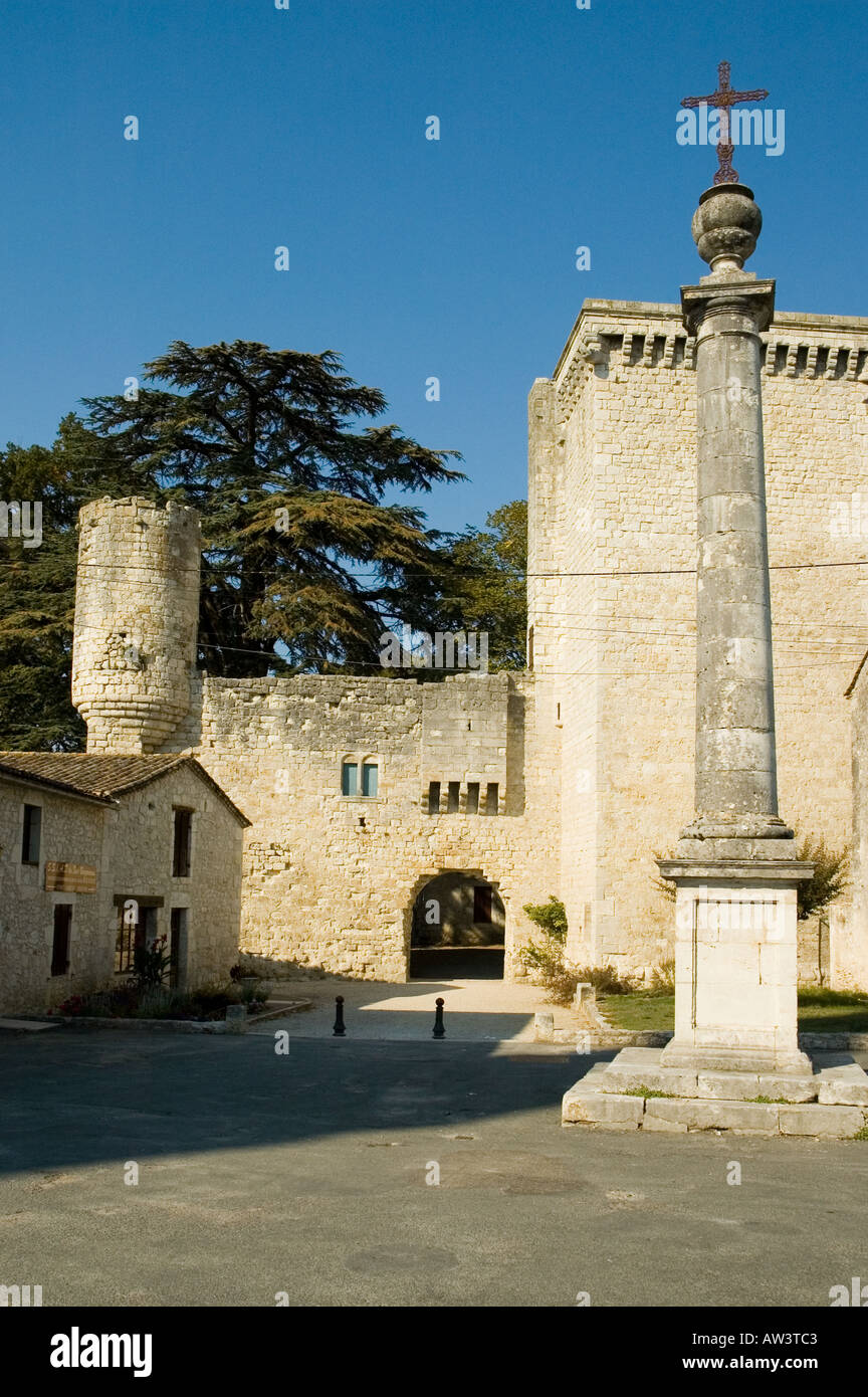 remains of donjon and chateau bastide town of Eymet Dordogne France ...