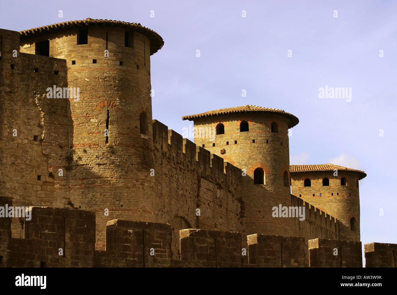 Roman towers, Carcassonne France Stock Photo - Alamy