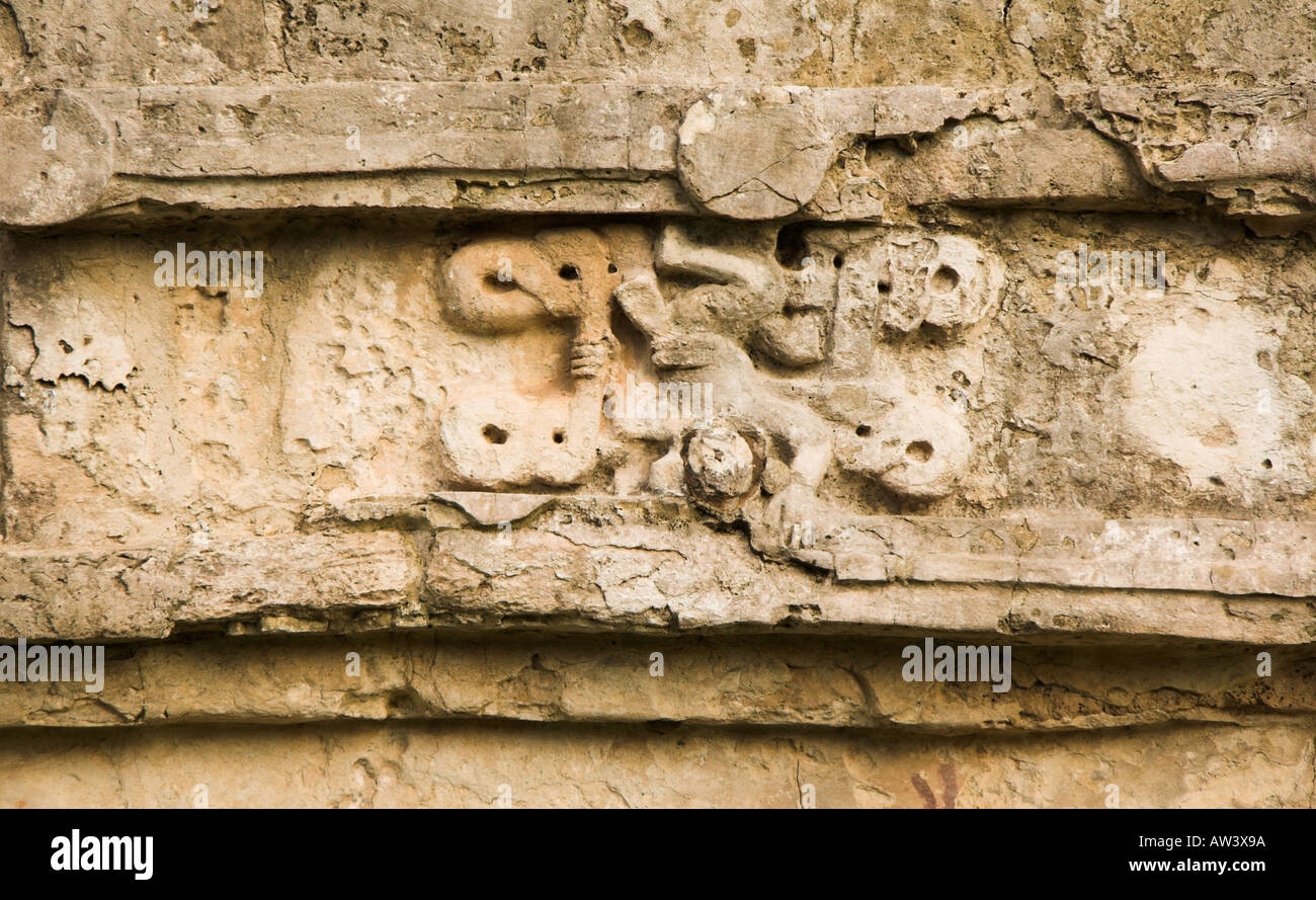 Descending God relief in Tulum, Mexico Stock Photo - Alamy