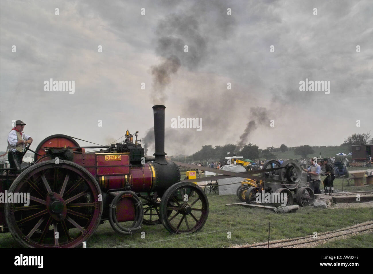 Demonstrating the use of steam-powered tools at Dorset Steam Fair, 2005 ...