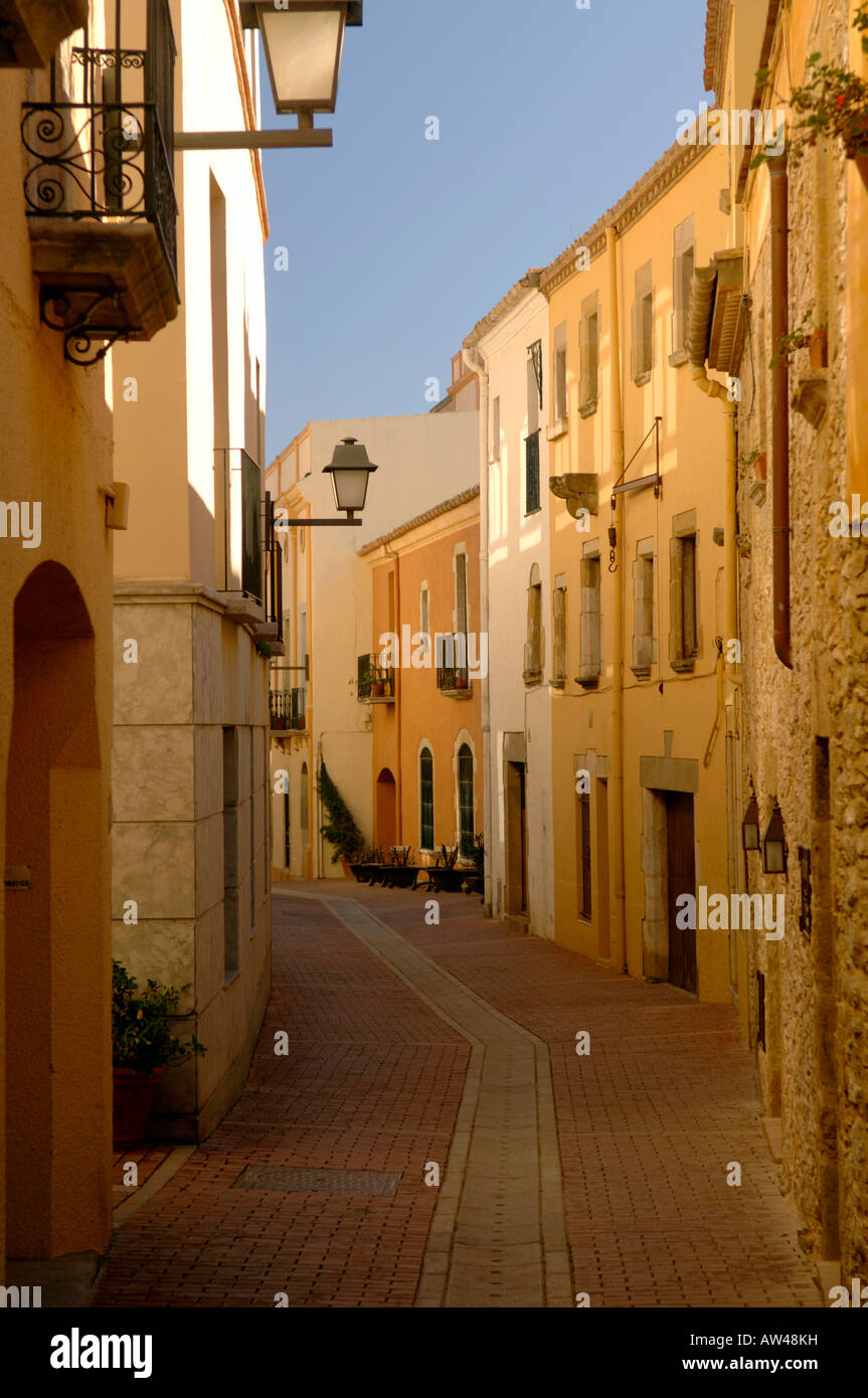 Traditional street in Begur, Costa Brava, Catalunya Stock Photo - Alamy