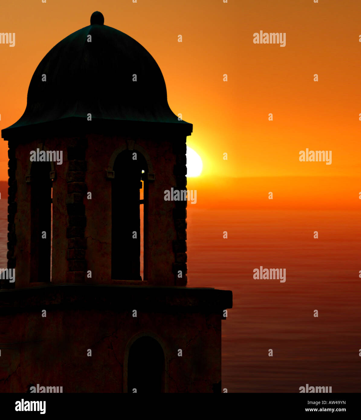 Old Tower at Sunset Stock Photo - Alamy