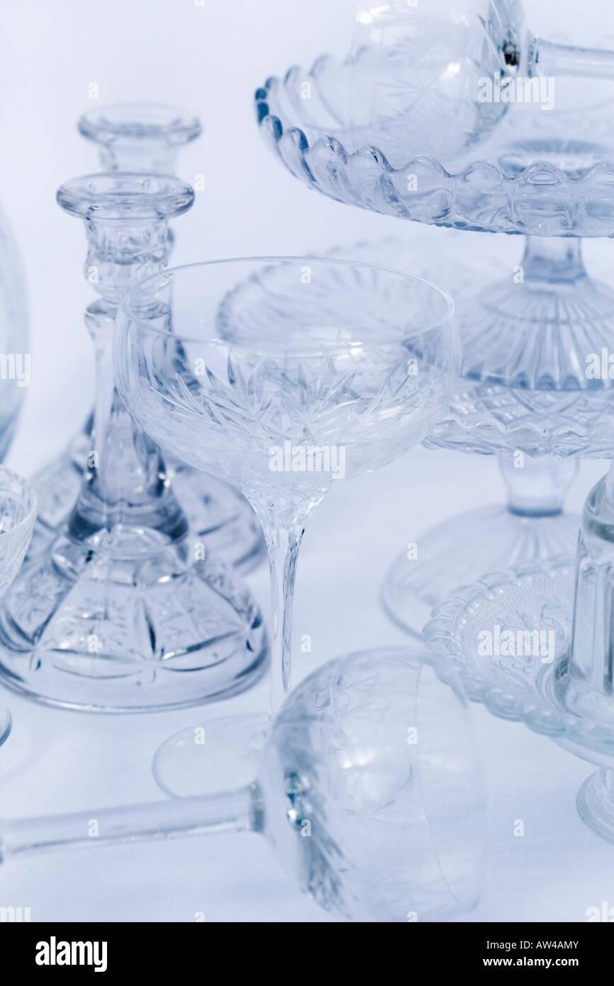 A collection of vIntage glassware Stock Photo - Alamy