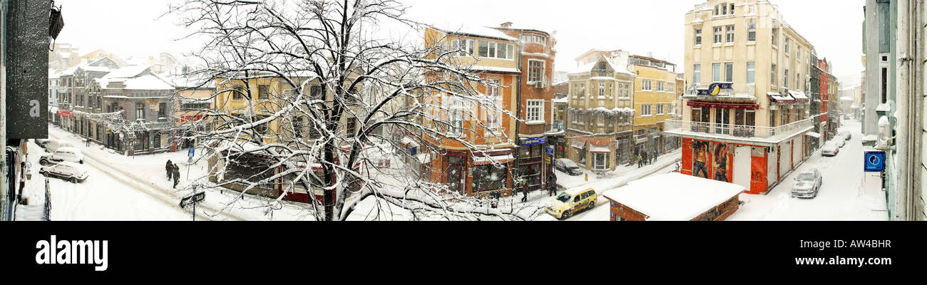 A street in Plovdiv in Bulgaria during winter Stock Photo - Alamy