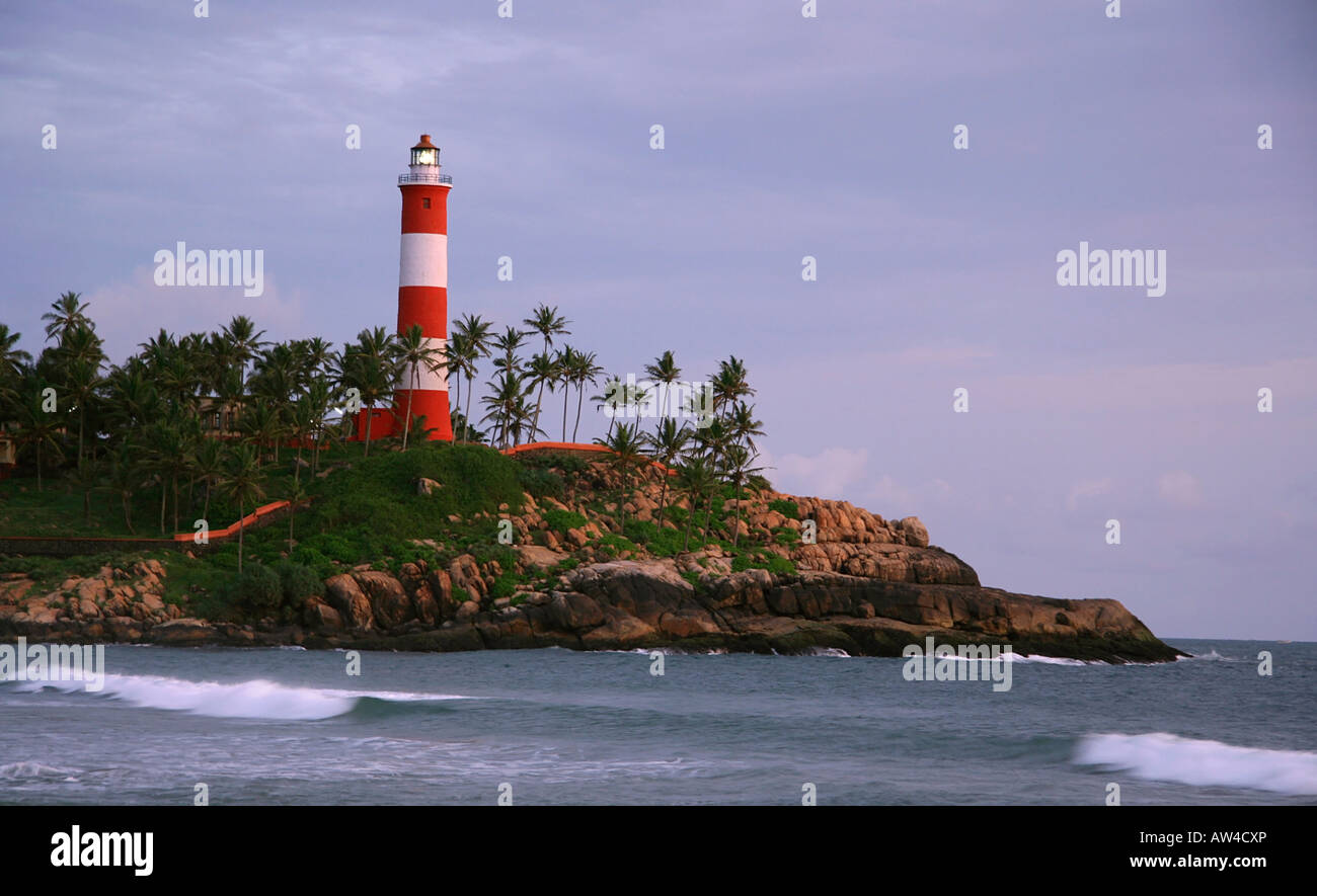 lighthouse at the beach kovalam kerala india Stock Photo - Alamy