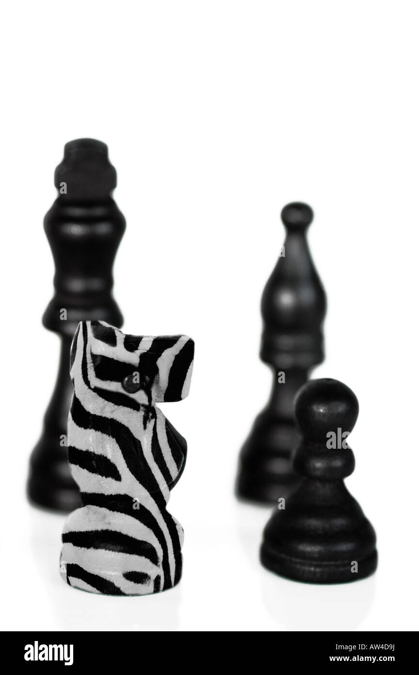 Single zebra skinned knight chess hi-res stock photography and images ...