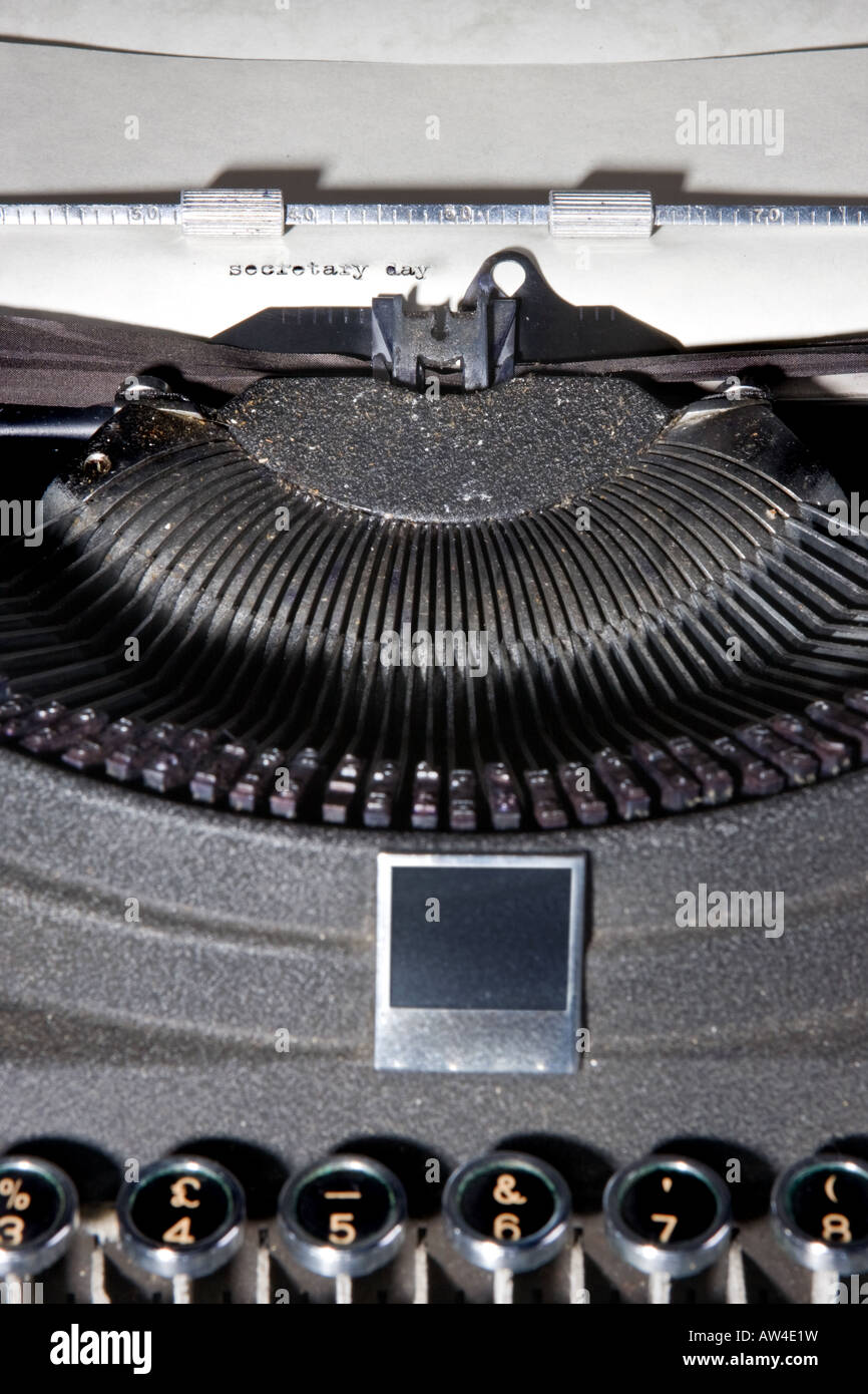 Antique typewriter typing the words Secretary Day Stock Photo - Alamy