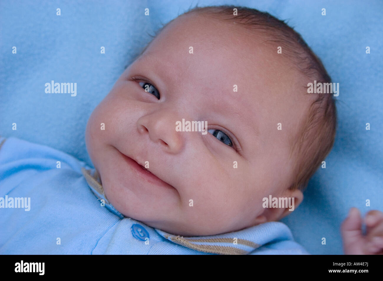 portrait gorgeous newborn baby smiling Stock Photo - Alamy
