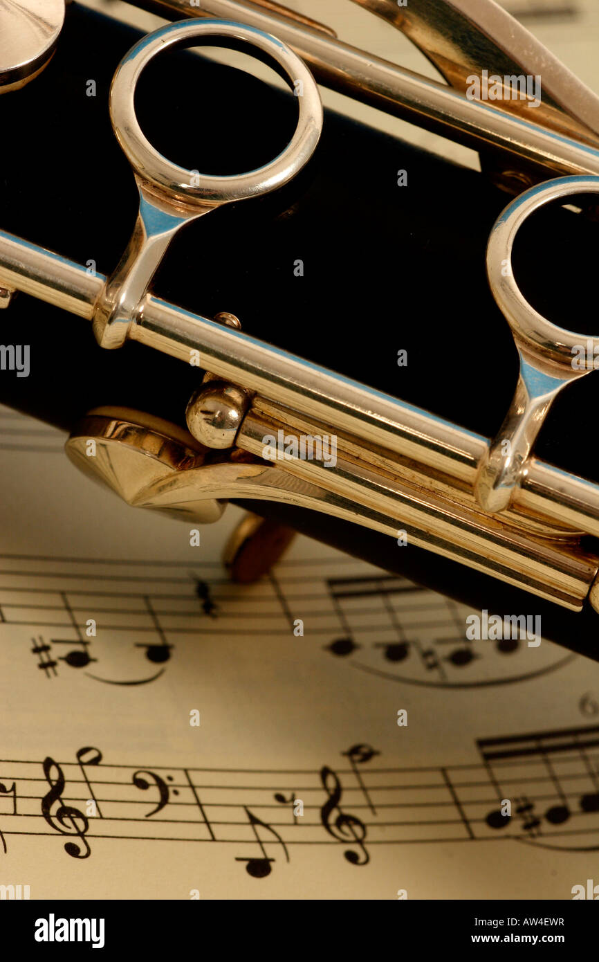 close up detail of a woodwind clarinet Stock Photo - Alamy