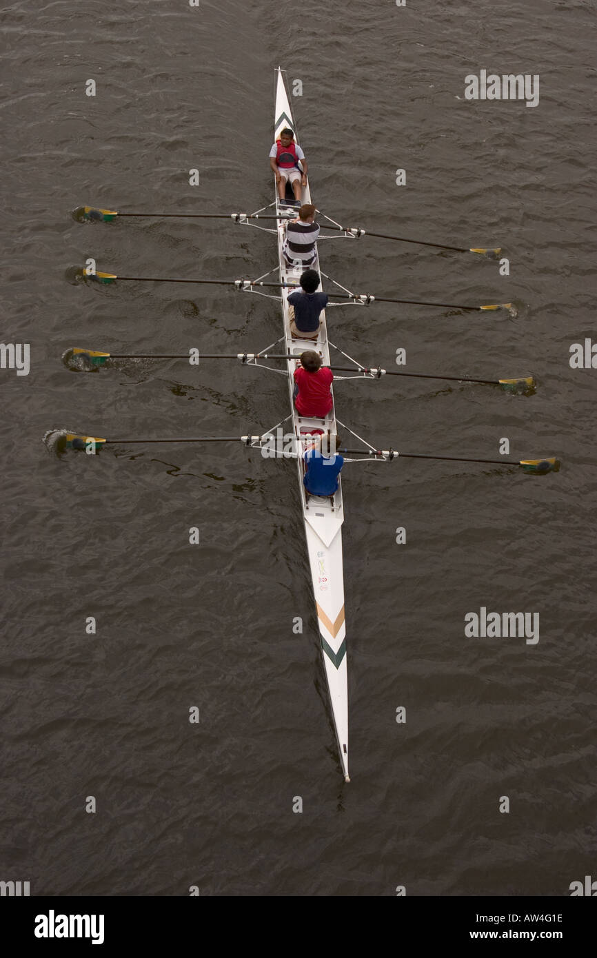 Rowing practice on the River Weaver near Northwich Stock Photo - Alamy