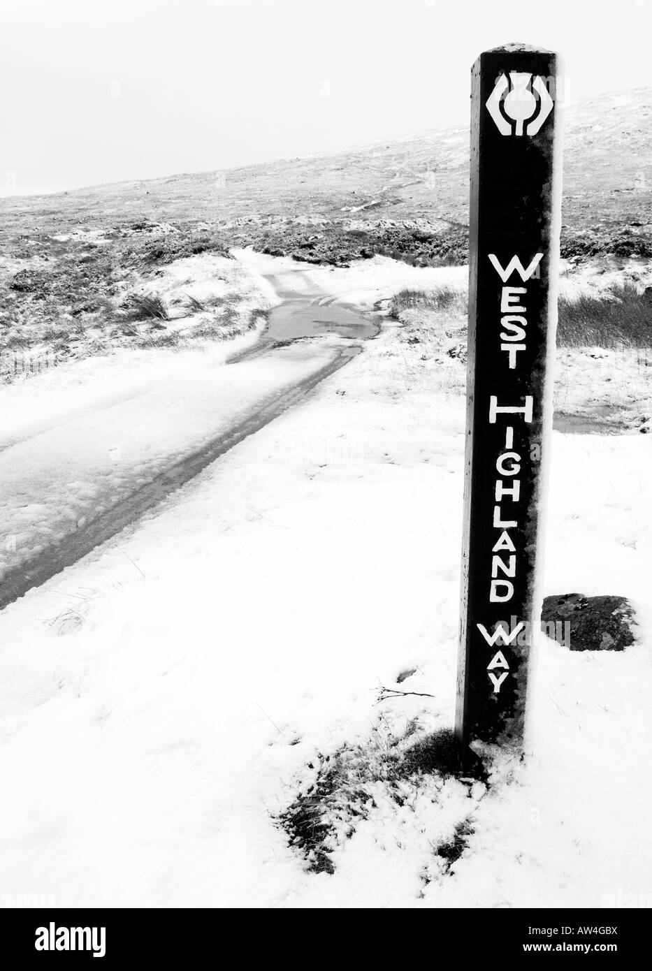 West highland way sign Black and White Stock Photos & Images - Alamy