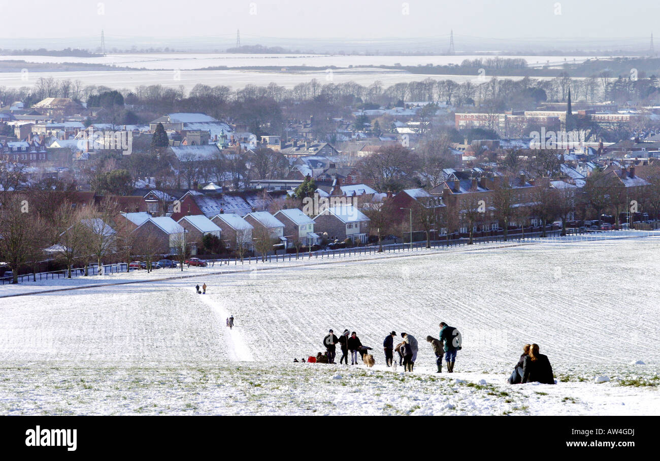 Newmarket in the snow, Suffolk, England Stock Photo - Alamy