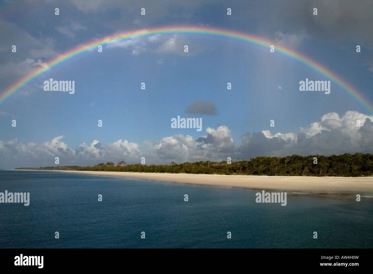 Rainbow over Fraser Island, Australia Stock Photo - Alamy