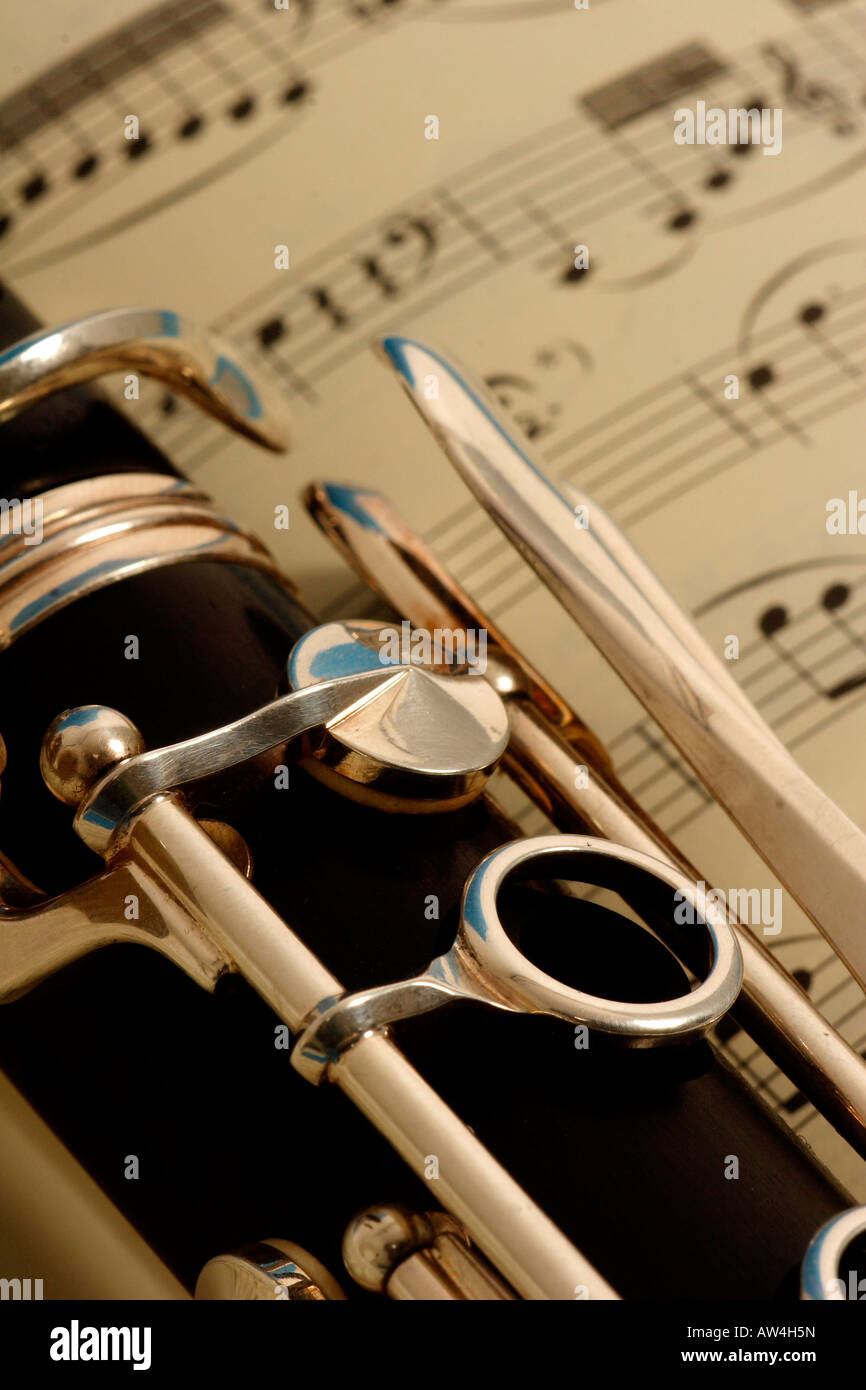 close up detail of a woodwind clarinet Stock Photo - Alamy