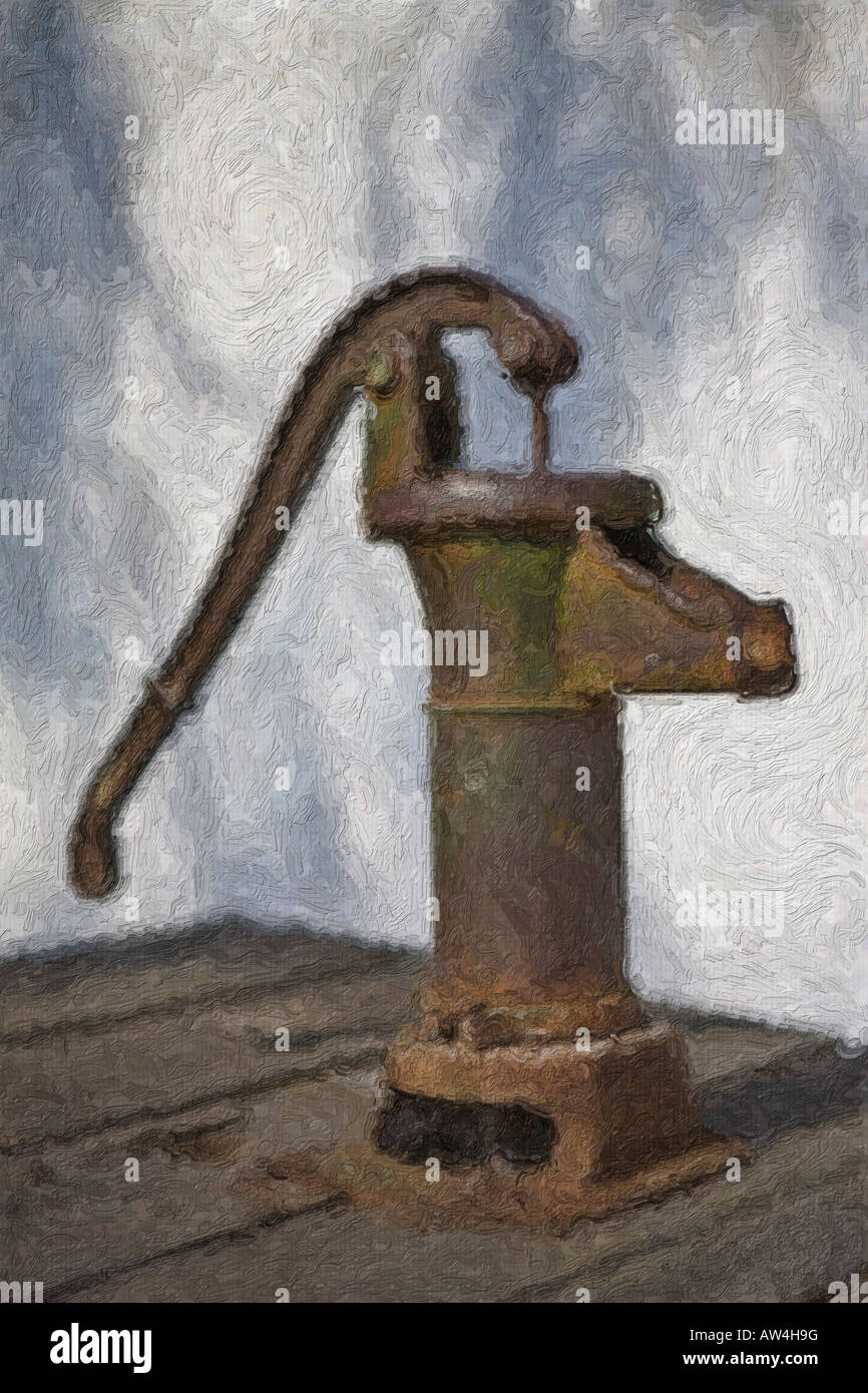 Manual water pump (stylized Stock Photo - Alamy
