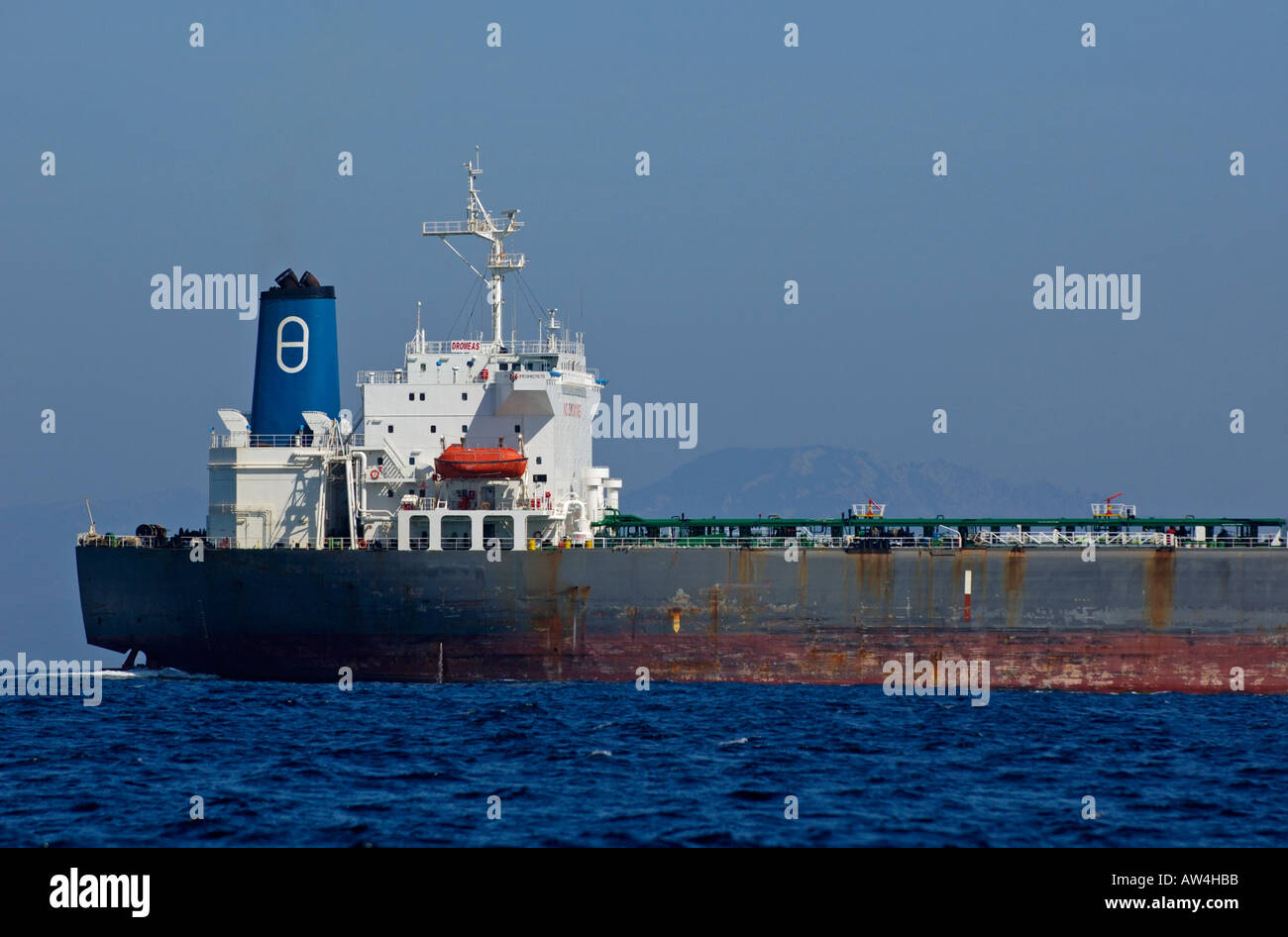 Container ship cruising on the ocean, Tarifa, Spain Stock Photo - Alamy