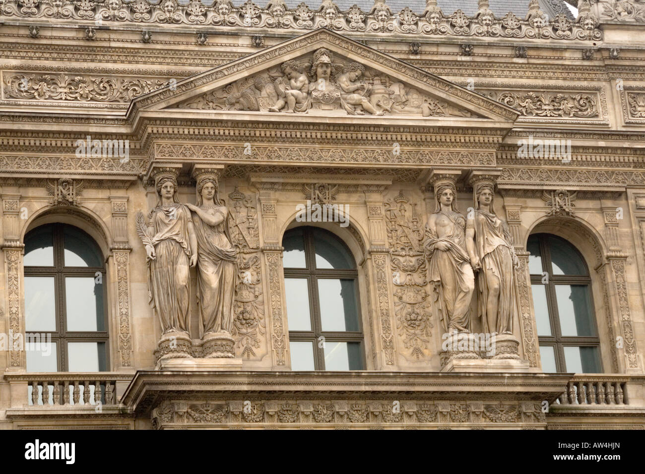 Louvre museum facade hi-res stock photography and images - Alamy