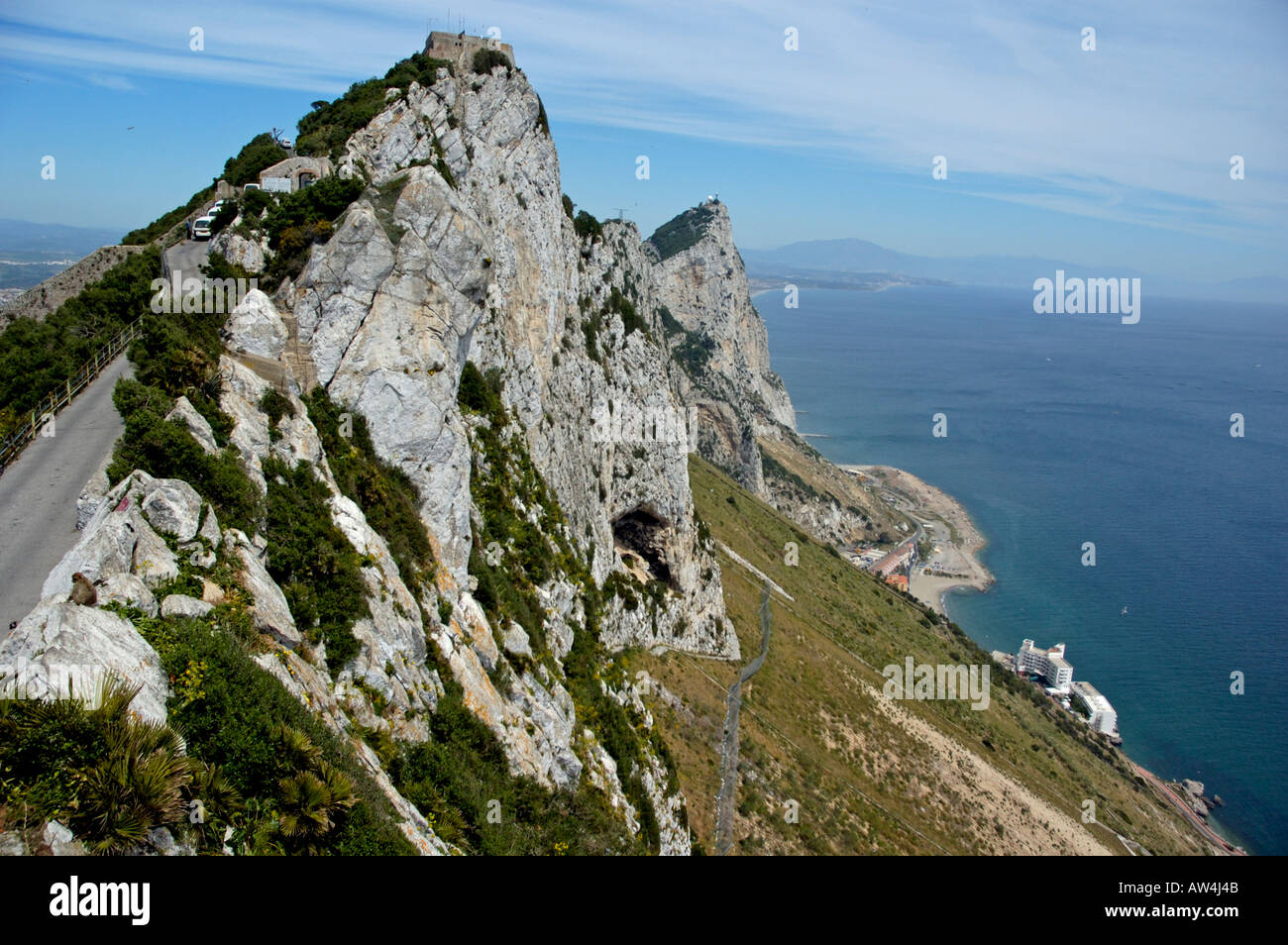 Rock of Gibraltar seen from a nature reserve, Gibraltar Stock Photo - Alamy
