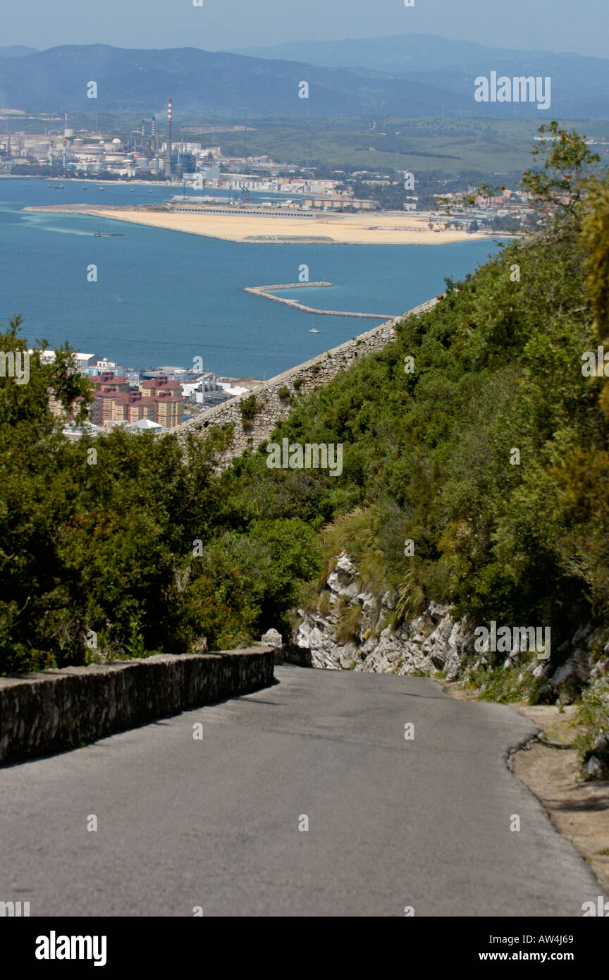 Gibraltar Road Going Down Upper Rock To The City Stock Photo - Alamy
