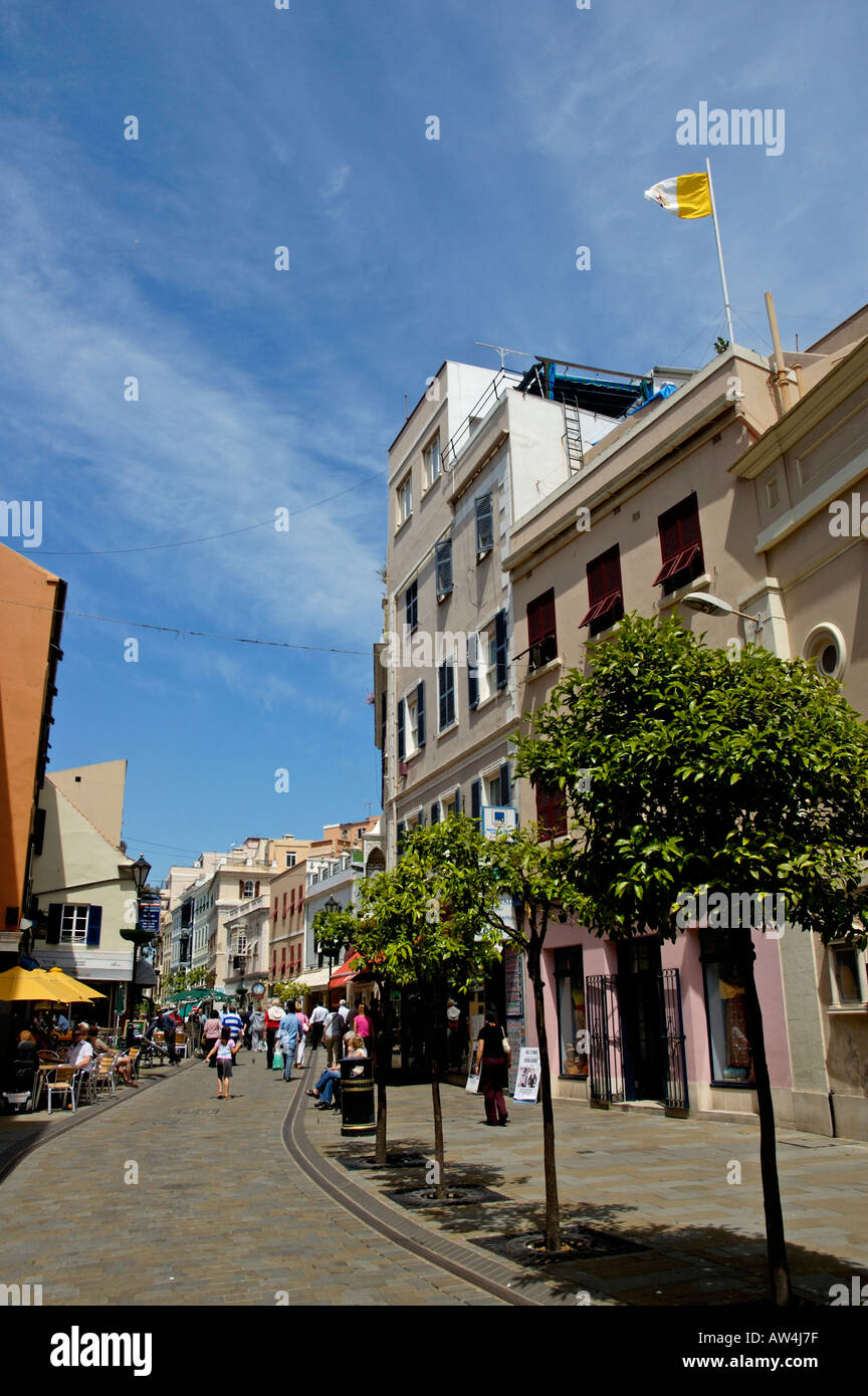 Gibraltar - Main Street running through the centre of the city Stock ...