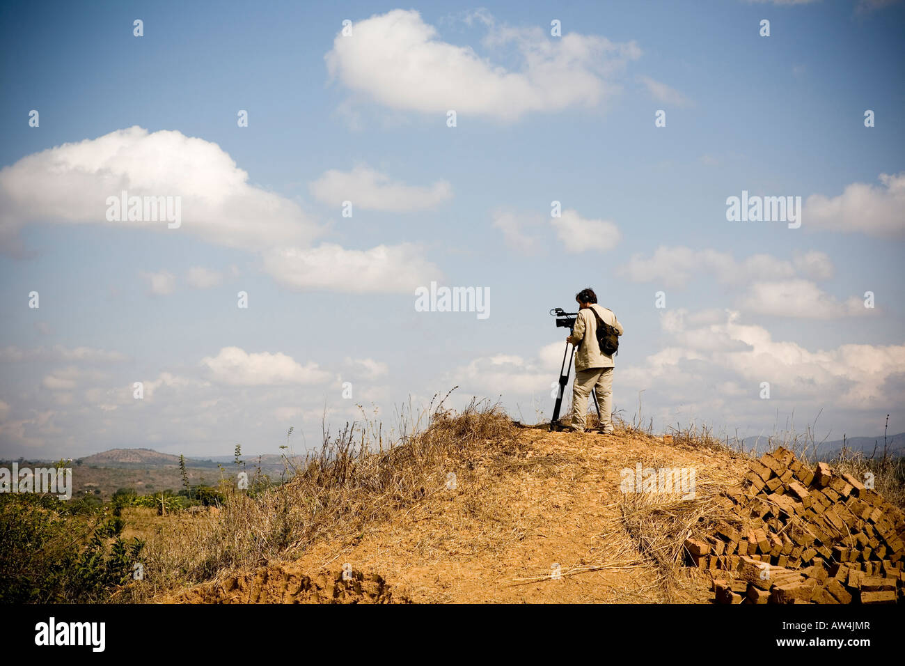 Namibia Africa camera man rural scene travel professional shoot ...