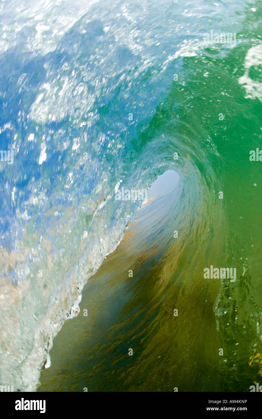 Inside of a wave breaking Stock Photo - Alamy