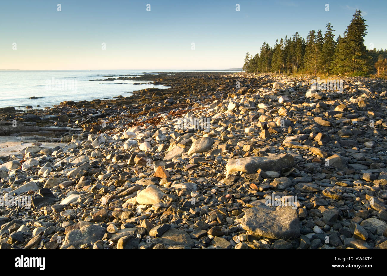 Sunrise over the Atlantic Natural Seawall Acadia National Park Maine ...