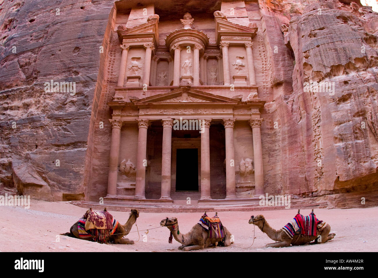 the Treasury building in Petra Jordan Stock Photo - Alamy
