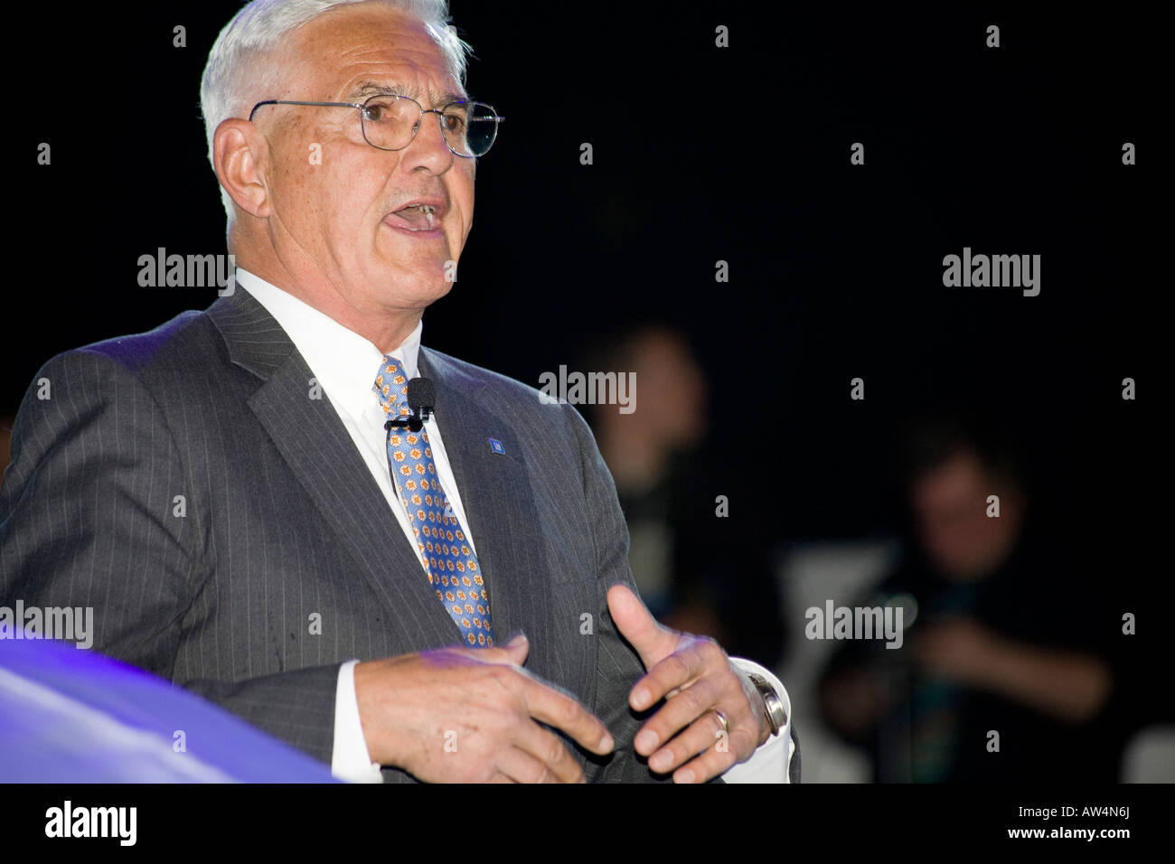 Bob Lutz (Vice Chairman of GM) speaks at the launch of the Saab 9-X ...
