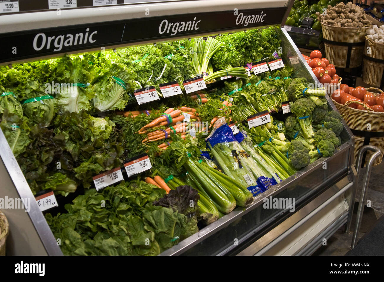Organic produce section at Canadian supermarket Stock Photo - Alamy