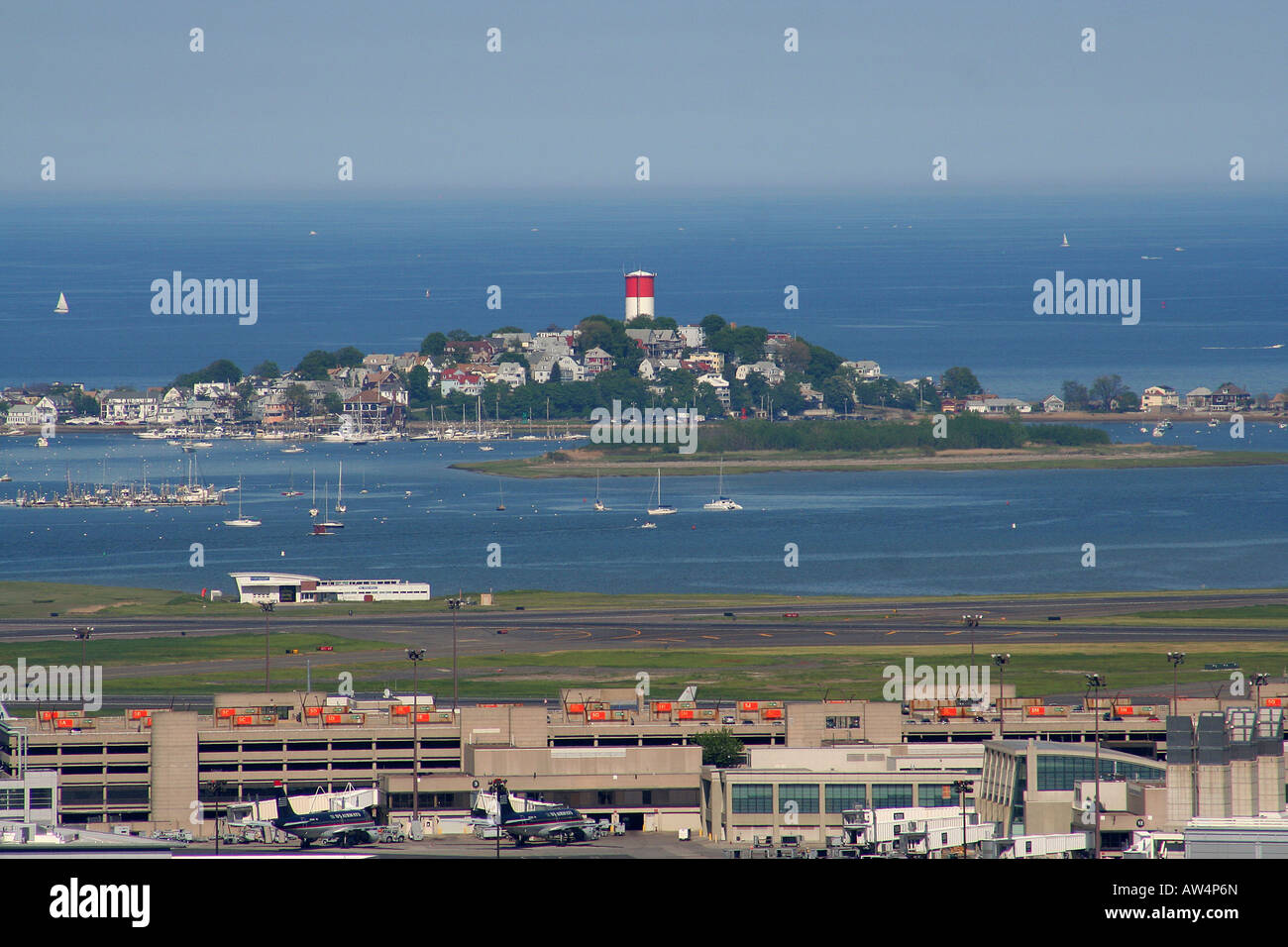 Aerial view of Boston harbor Stock Photo - Alamy