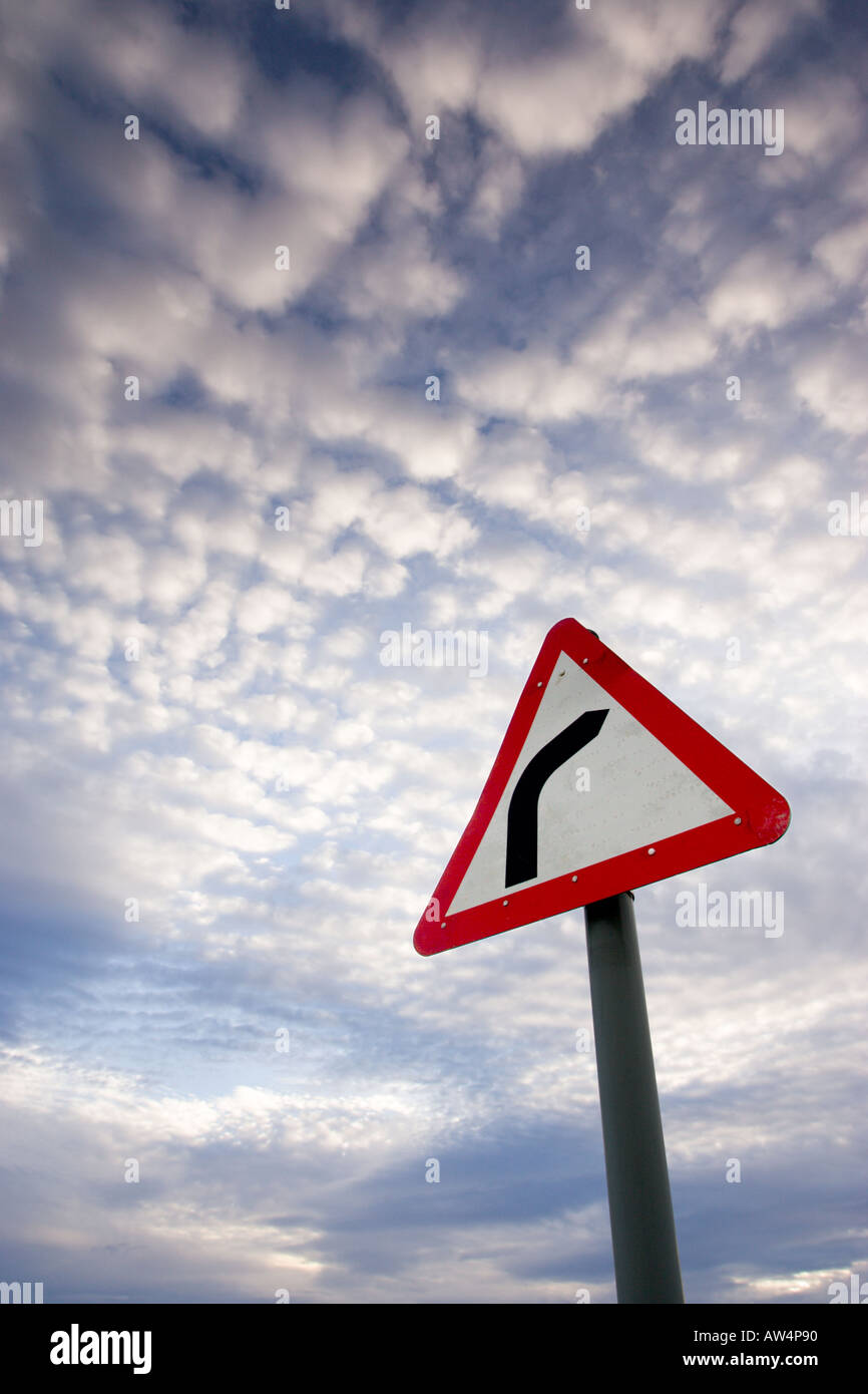 Blue traffic sign turning right hi-res stock photography and images - Alamy