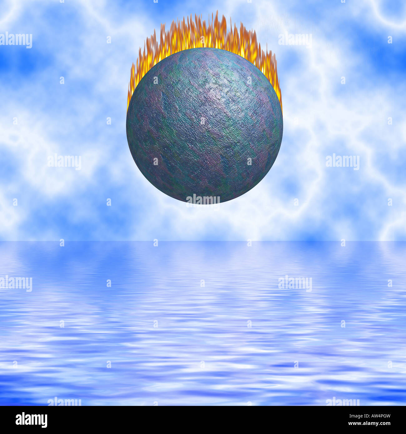 Burning comet falling down Stock Photo - Alamy