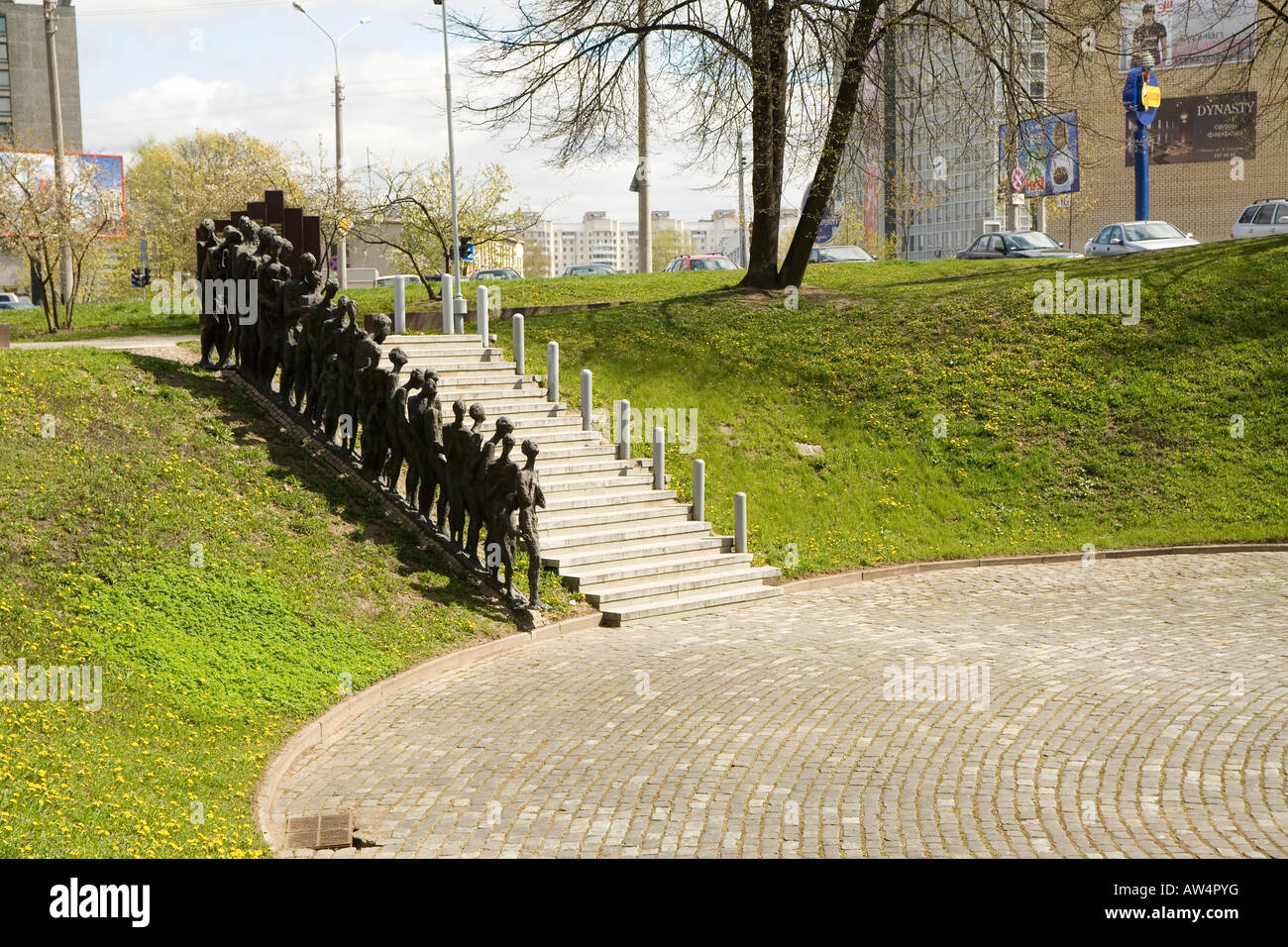 Holocaust memorial in Minsk Belarus at the massacre site of 5000 Jews ...
