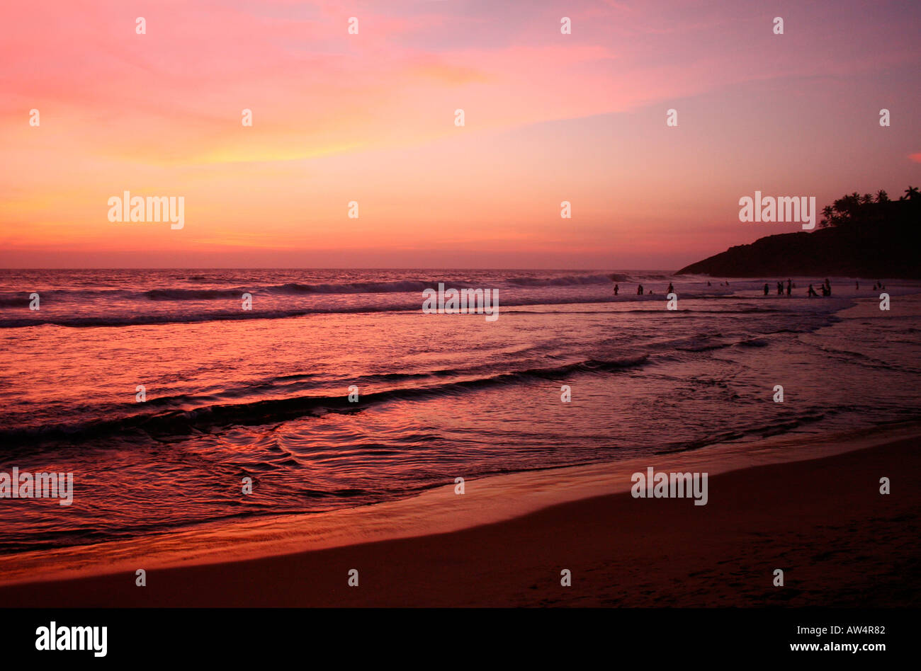Beautiful sunset at a beach Stock Photo - Alamy