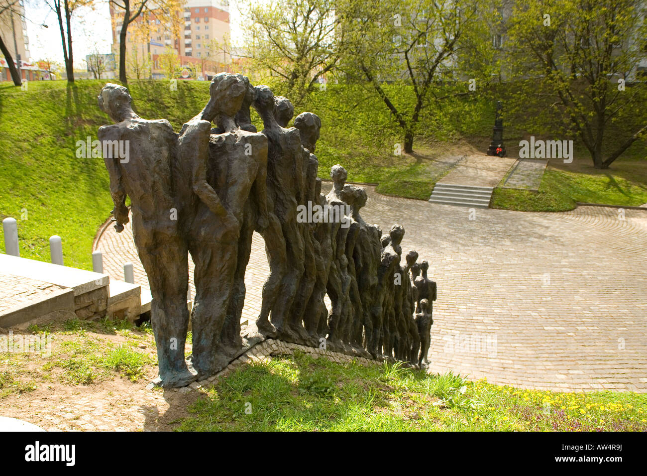 Holocaust memorial in Minsk Belarus at the massacre site of 5000 Jews ...